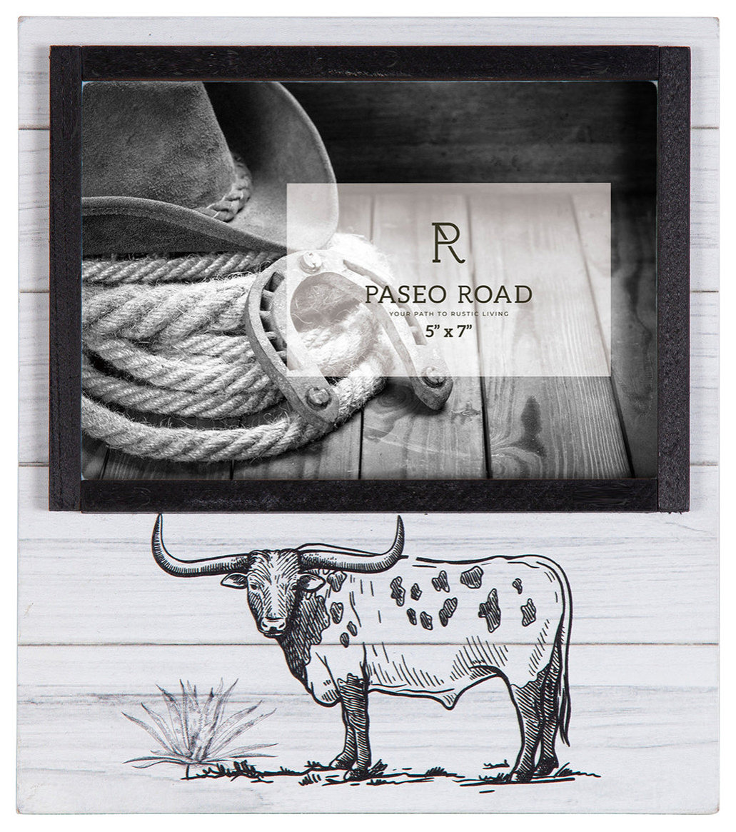 Ranch Life Picture Frame, 5"x7", Steer, 1 Piece - Southwestern ...