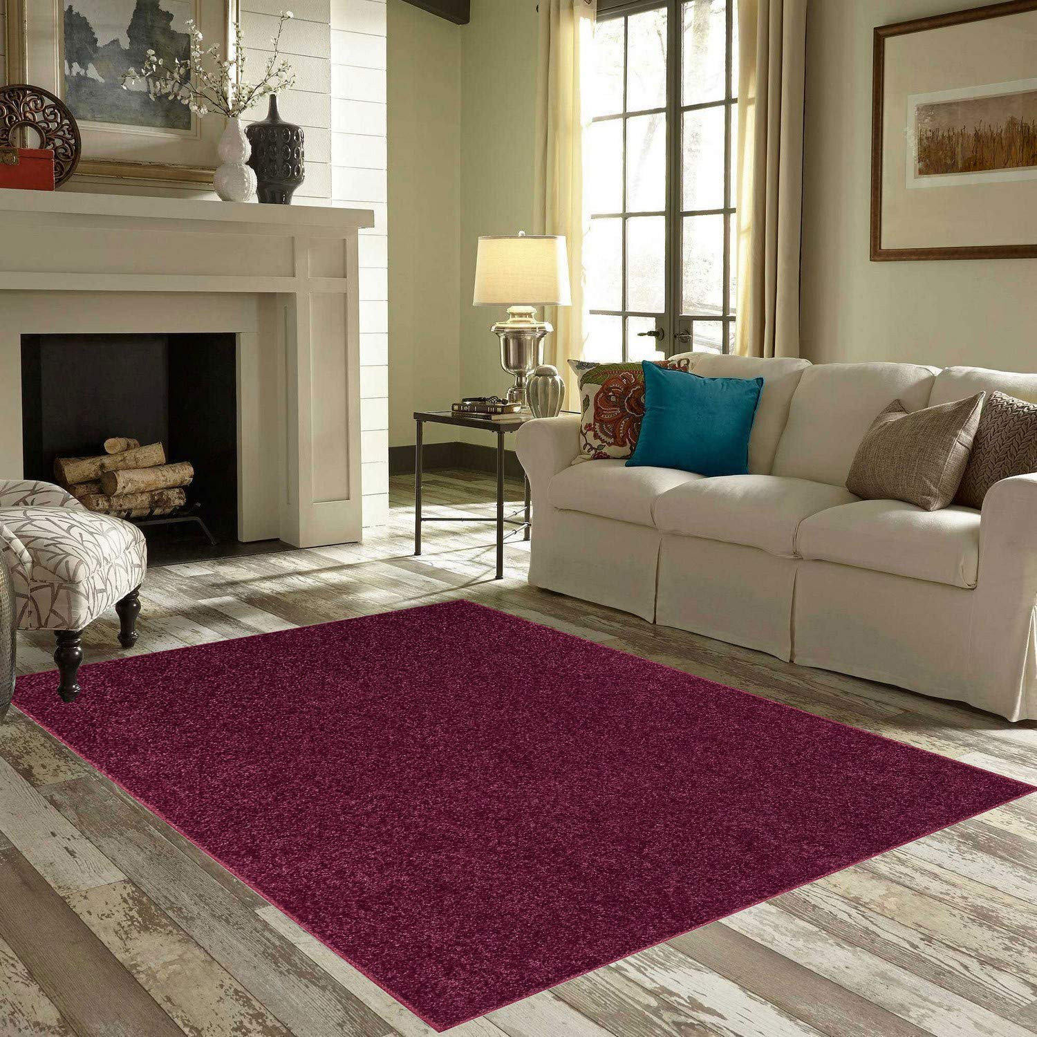 Galaxy Way Pet Friendly Area Rugs, Cranberry, 24" x 24" Square (Set Of ...