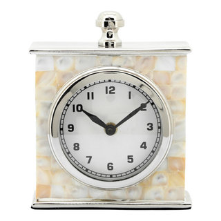 5x7 Metal Table Clock, Silver - Beach Style - Desk And Mantel Clocks ...