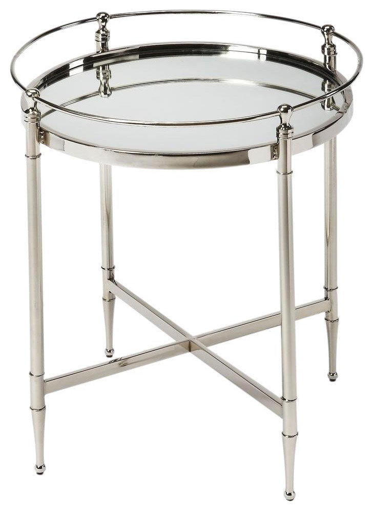 Modern Crosby Side Table in Silver Finish - Traditional - Side Tables And End Tables - by ...