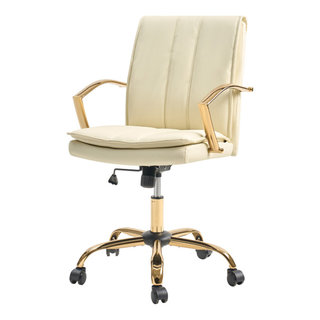 Office Chair With Golden Metal Armrests and Legs - Contemporary ...