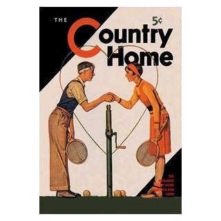 Country Home: A Friendly Match, 20" x 30" - Traditional - Prints And ...