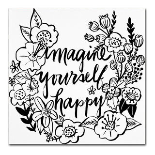 Elizabeth Caldwell 'Imagine Yourself Happy' Canvas Art, 18"x 18 ...