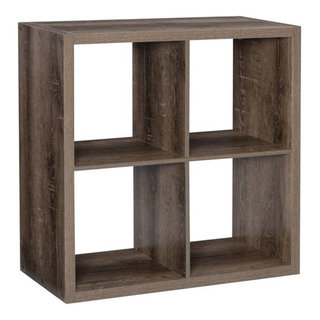 Linon Lane Six Cubby Open Back Storage Cabinet in Gray Wood, 4 Cubby ...