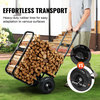 VEVOR Firewood Log Cart Wood Mover Hauler 250lbs Capacity on Rubber ...