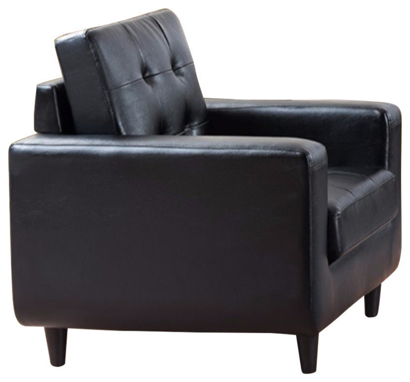 Contemporary Bonded PU Leather Chair With Velvety Cushion. - Midcentury ...