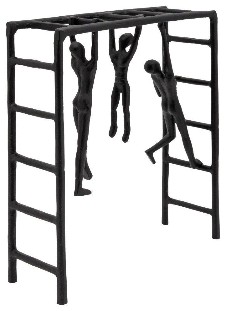 14" People On Monkey Bars, Black - Contemporary - Decorative Objects ...