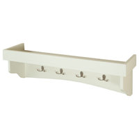 Shaker Cottage Coat Hooks With Tray Shelf Ivory - Transitional - Wall ...
