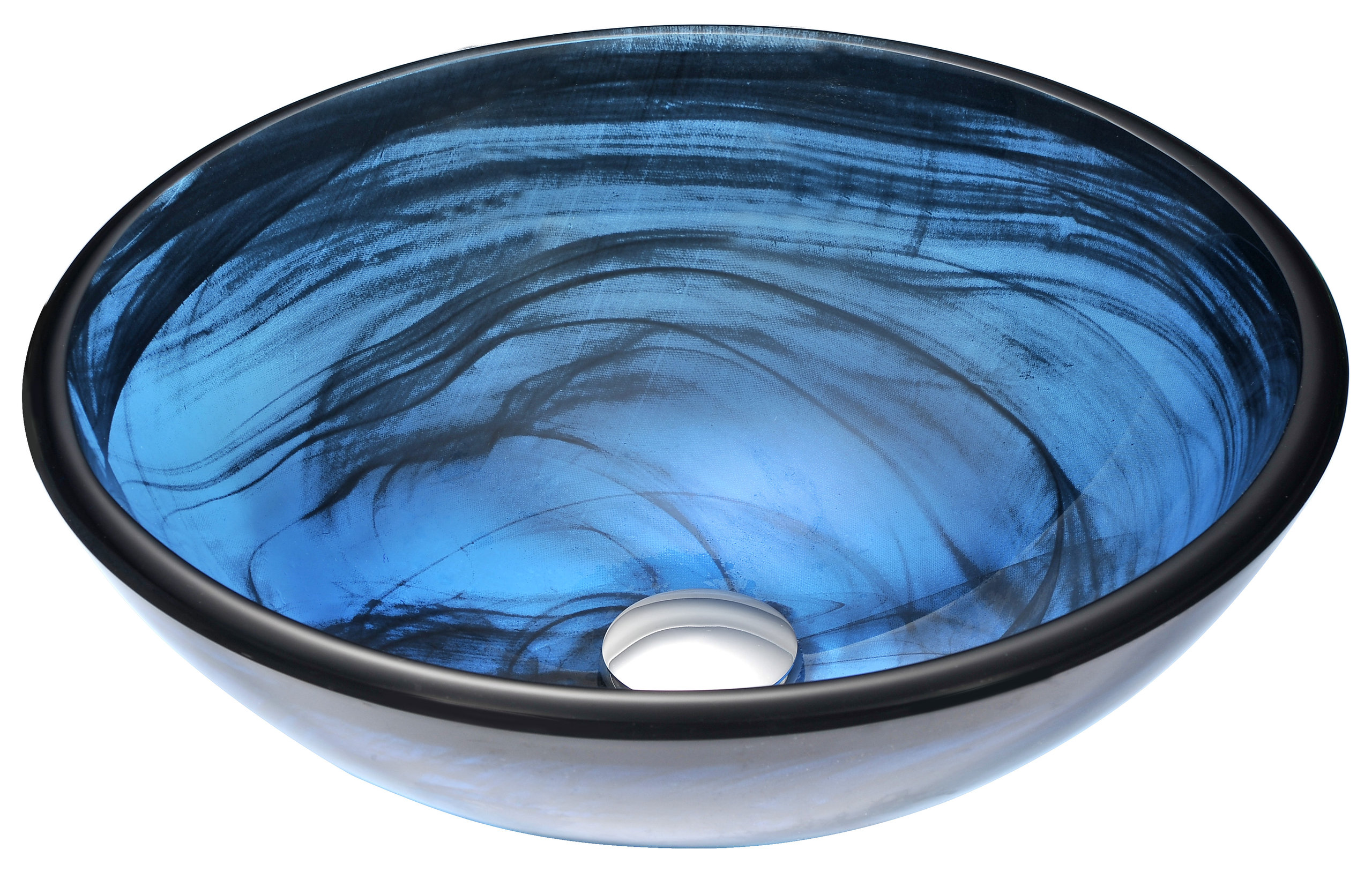 ANZZI Soave Series Deco-glass Vessel Sink In Sapphire Wisp - LS-AZ048 ...