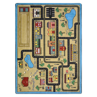 Tiny Town 7'8" x 10'9" area rug in color Sandstone - Contemporary ...