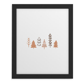 Orara Studio Winter Trees Illustration Framed Art Print, 11x14 ...