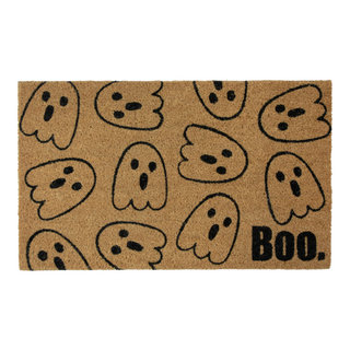 Natural Coir Boo w/ Ghosts Halloween Doormat 18"x30" - Contemporary ...