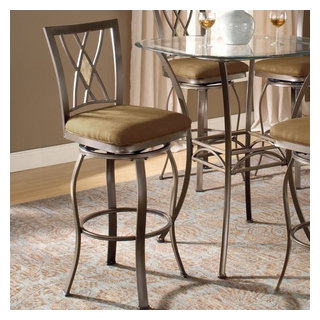 Hillsdale Brookside 30" Diamond Back Swivel Bar Stool in Metallic Brown ...