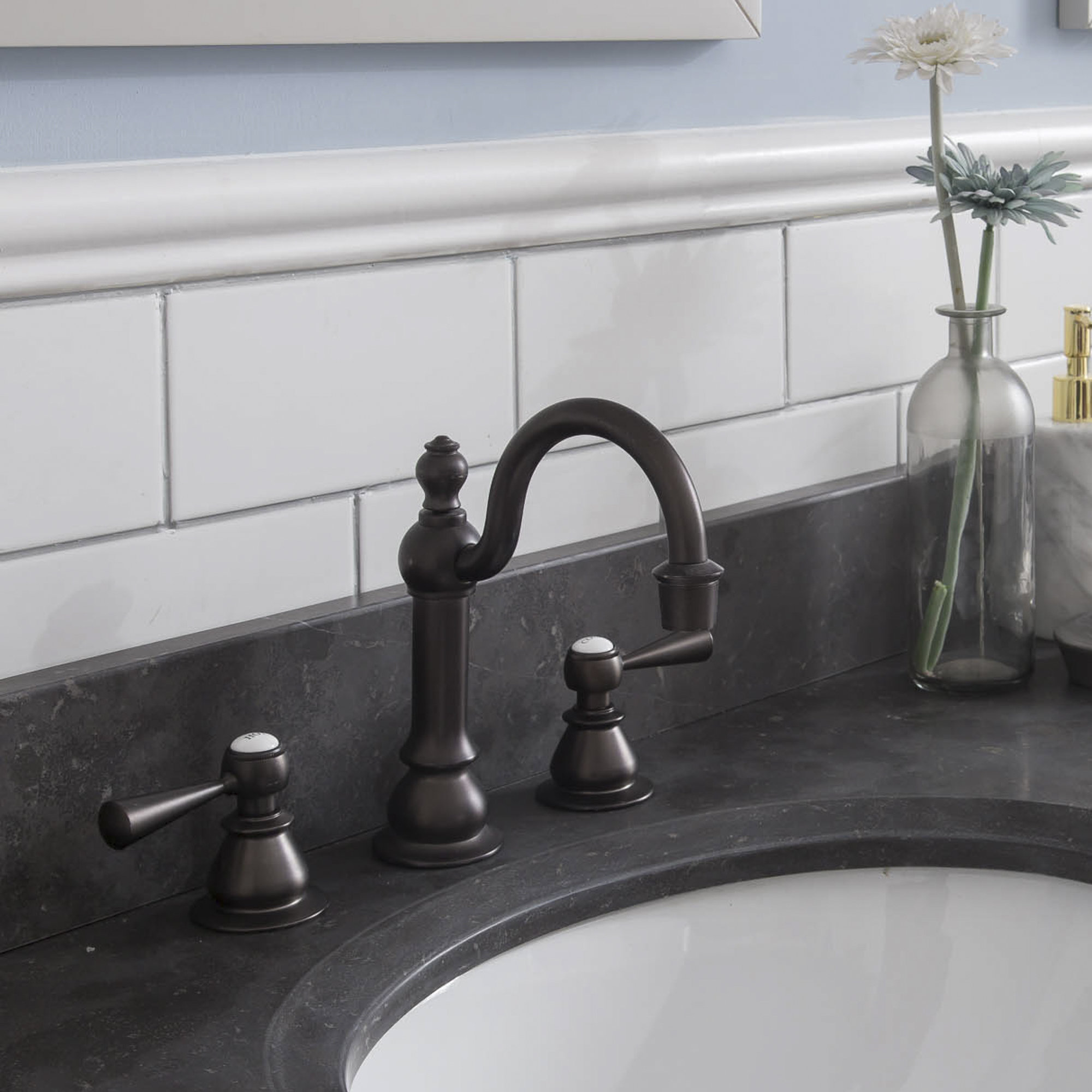 Potenza Ivory Gray Bathroom Vanity, 60" Wide - Traditional - Bathroom ...