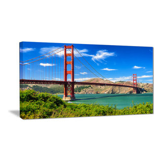 "San Francisco Golden Gate" Landscape Photo Canvas Print, 32"x16 ...