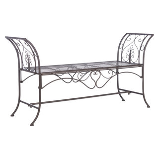 Adina Bench - Mediterranean - Outdoor Benches - by HedgeApple | Houzz