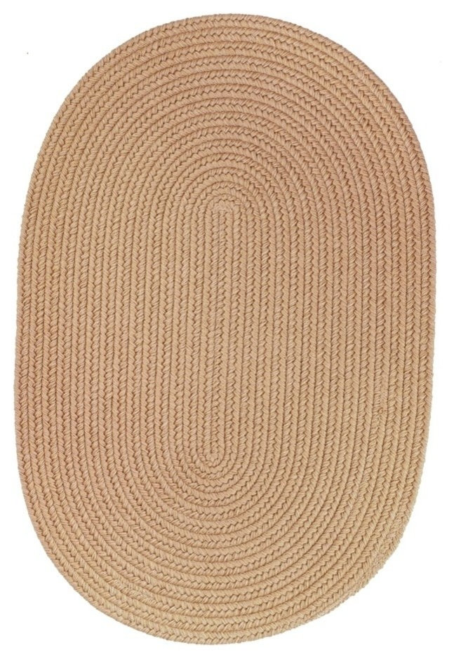 Rhody Rug Wool Solid Rug, Wheat, 2'X6' Oval, 2'x6' Oval - Area Rugs - by Bison Commerce | Houzz