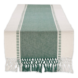 Cool Gray Dobby Stripe Ribbed Table Runner 13x108 - Contemporary ...