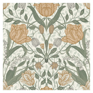Fillippa Green Tulip Wallpaper, Bolt - Contemporary - Wallpaper - by ...