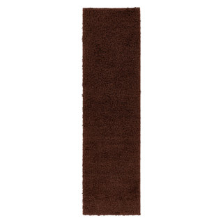 Well Woven Tacoma Enchanting Brown Modern Solid Shag Area Rug TA-15, 2 ...