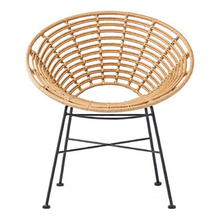 Rattan Patio Round Chair - Tropical - Outdoor Lounge Chairs - by ...