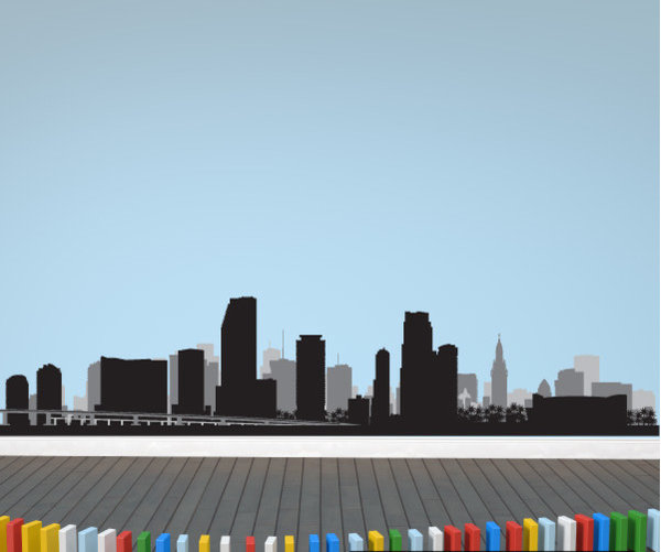Miami Florida Skyline Vinyl Wall Decal or Car Sticker SS070EY, 120 in ...
