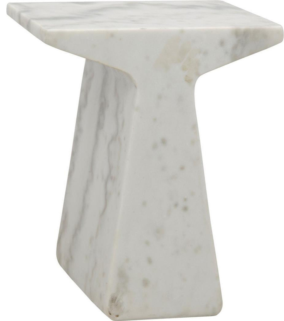 Elegant Marble Finn Side Table - Transitional - Side Tables And End Tables - by EuroLuxHome | Houzz
