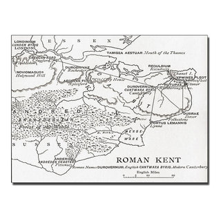 'Map of Roman Kent England' Canvas Art, 14" x 19" - Traditional ...