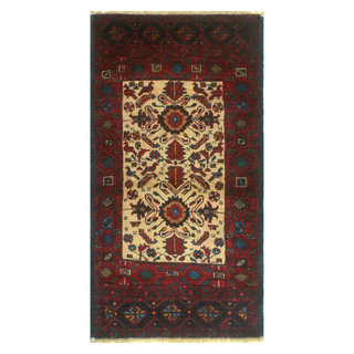 Fine Vintage Distressed Anuj Beige/Red Rug, 2'7x5'4, 2'7x5'4 ...