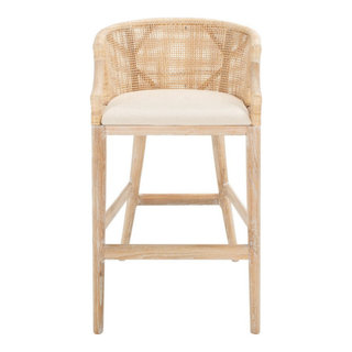 Darrah Bar Stool Set of 2 Natural White Wash/White Wash Legs/White ...