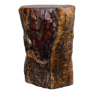 Raw Wood Rough Grain Finish Irregular Shape Short Stool Table Hcs7540 ...