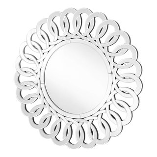 Sparkle 39" Contemporary Round Wall Mirror - Contemporary - Wall ...