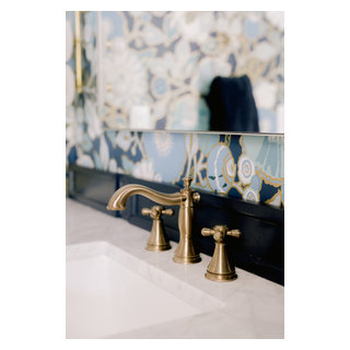 Elevated Master Bathroom & Floral Pool Bath - Transitional - Powder ...