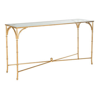 Rico Console Gold/ Tempered Glass Top - Asian - Console Tables - by ...