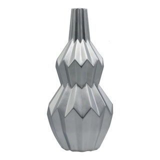 Round Vase with Bellied and Embossed Spike Patterned Body, Set of 2 ...