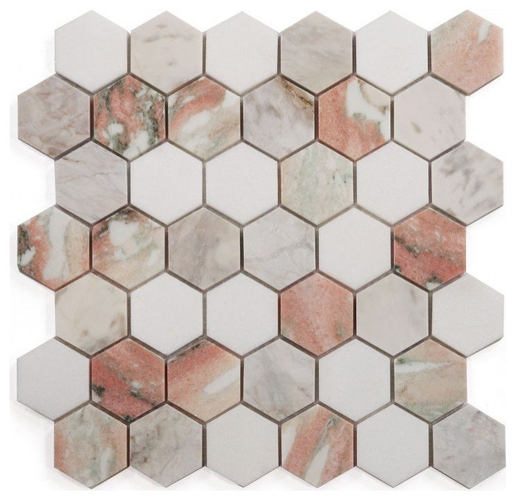 Hexagon Rose 2 x 2 11.75 x 12 - Contemporary - Mosaic Tile - by Fancy ...