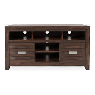50" Sliding Door Modern Tv Stand Console, Brushed Walnut, Set of 2 ...