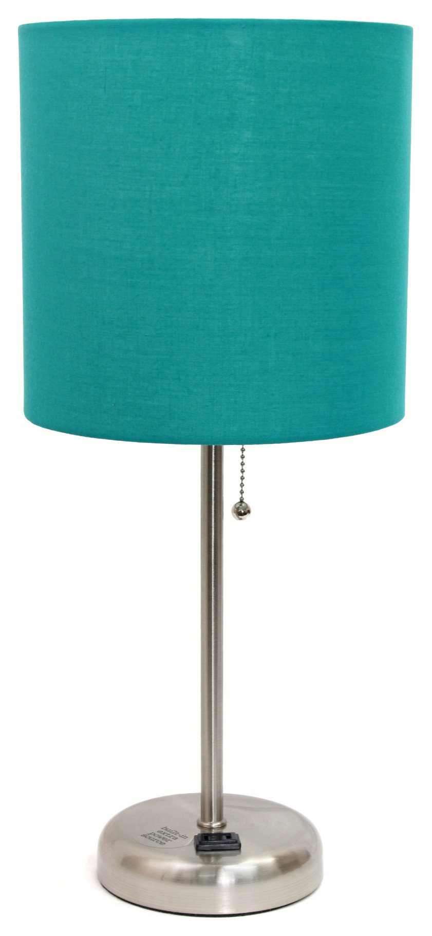 Contemporary Bedside Power Outlet Base Standard Metal Table Desk Lamp ...