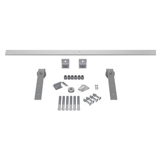 Premium J-Strap Barn Door Hardware Set, Track Length: 72" - Traditional ...