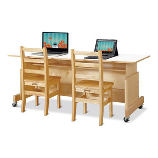 Apollo Double Computer Desk - White Top, 18"x18"x32" - Contemporary ...