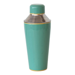 Round Enameled Stainless Steel Cocktail Shaker With Colored Edge ...