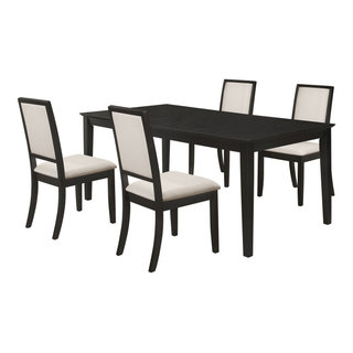 Louise 5-piece Rectangular Extension Leaf Dining Set Black - Dining ...