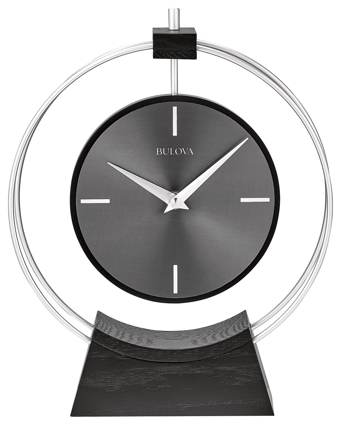 Aire Silver Modern desk clock by Bulova - Contemporary - Desk And ...