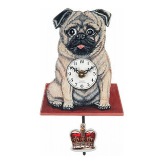 River City Clocks Pug-06Q Pug Dog Clock With Moving Eyes - Contemporary ...