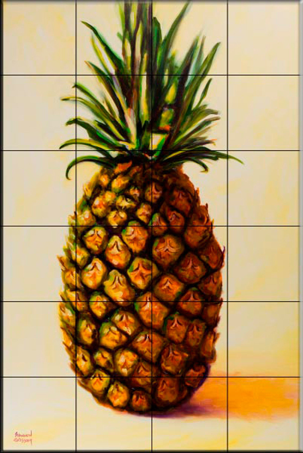 Tile Mural, Pineapple Angel by Shannon Grissom, 24" x 36" (24 Tiles ...