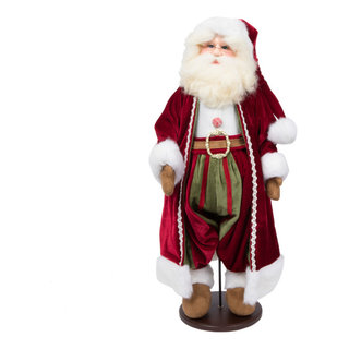 Vickerman 28" Deck The Halls Collection Santa Doll with Stand, 28 ...