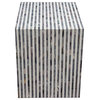 Mosaic End Table With Bone Inlay, Linear Pattern - Contemporary - Side ...