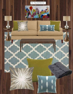 How to decorate with the "spa blue" "light blue" rug