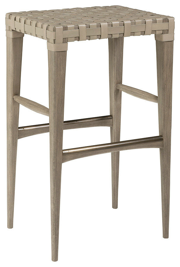 Milo Leather Backless Barstool - Tropical - Bar Stools And Counter ...