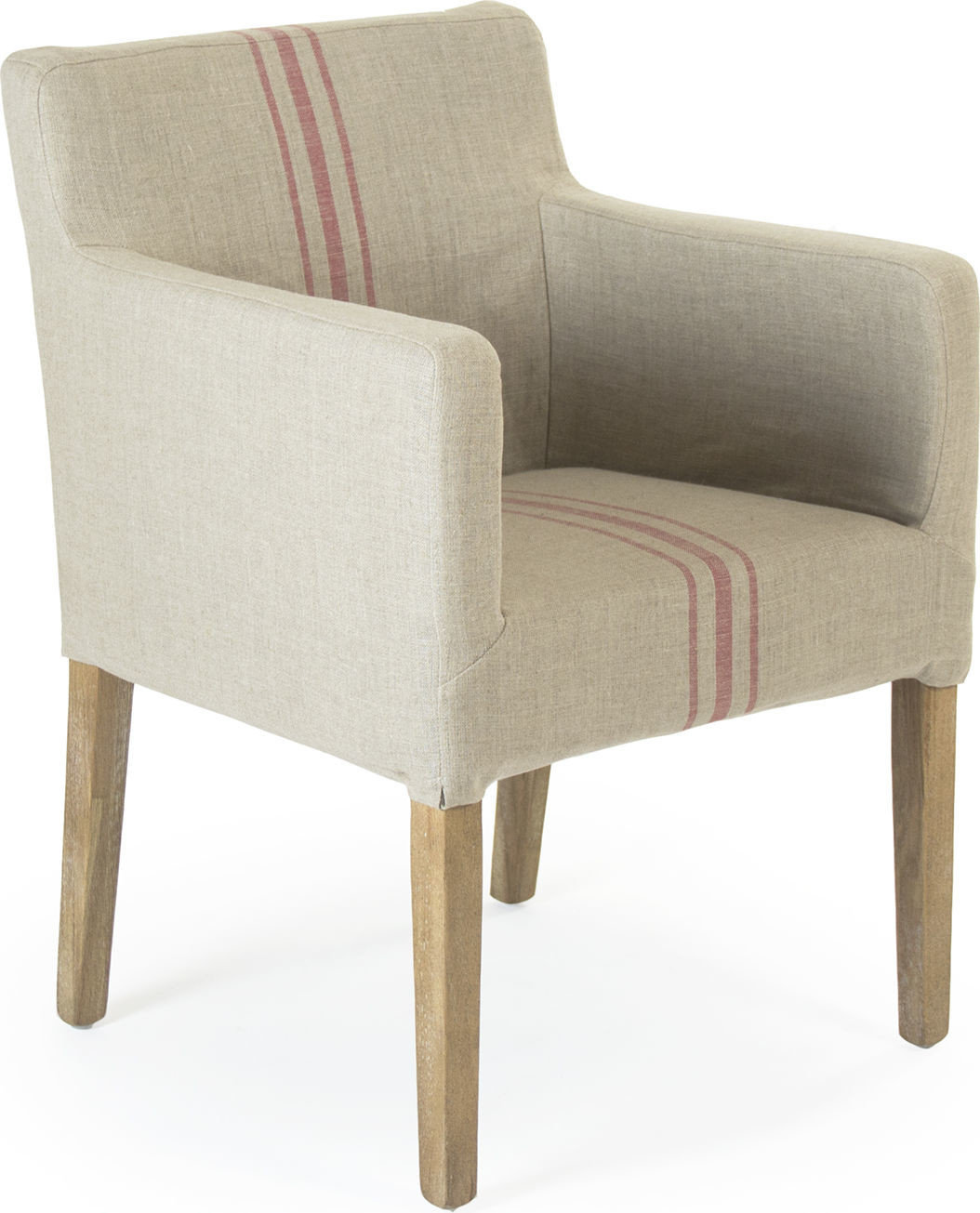 Avignon Slipcover Arm Chair, Red Striped Khaki Linen - Farmhouse ...